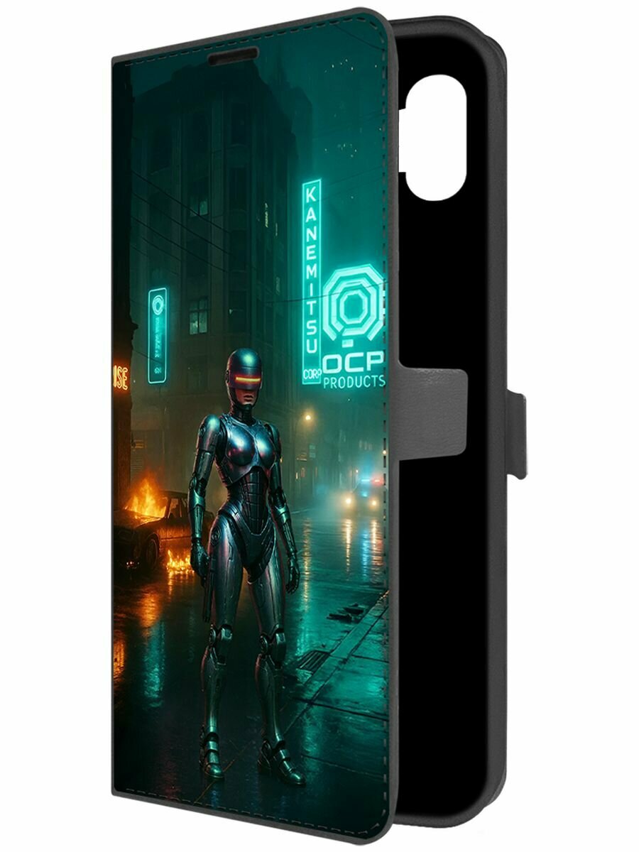 Чехол-книжка Krutoff Eco Book для Samsung Galaxy A04 (A045) Леди Робокоп (черный)