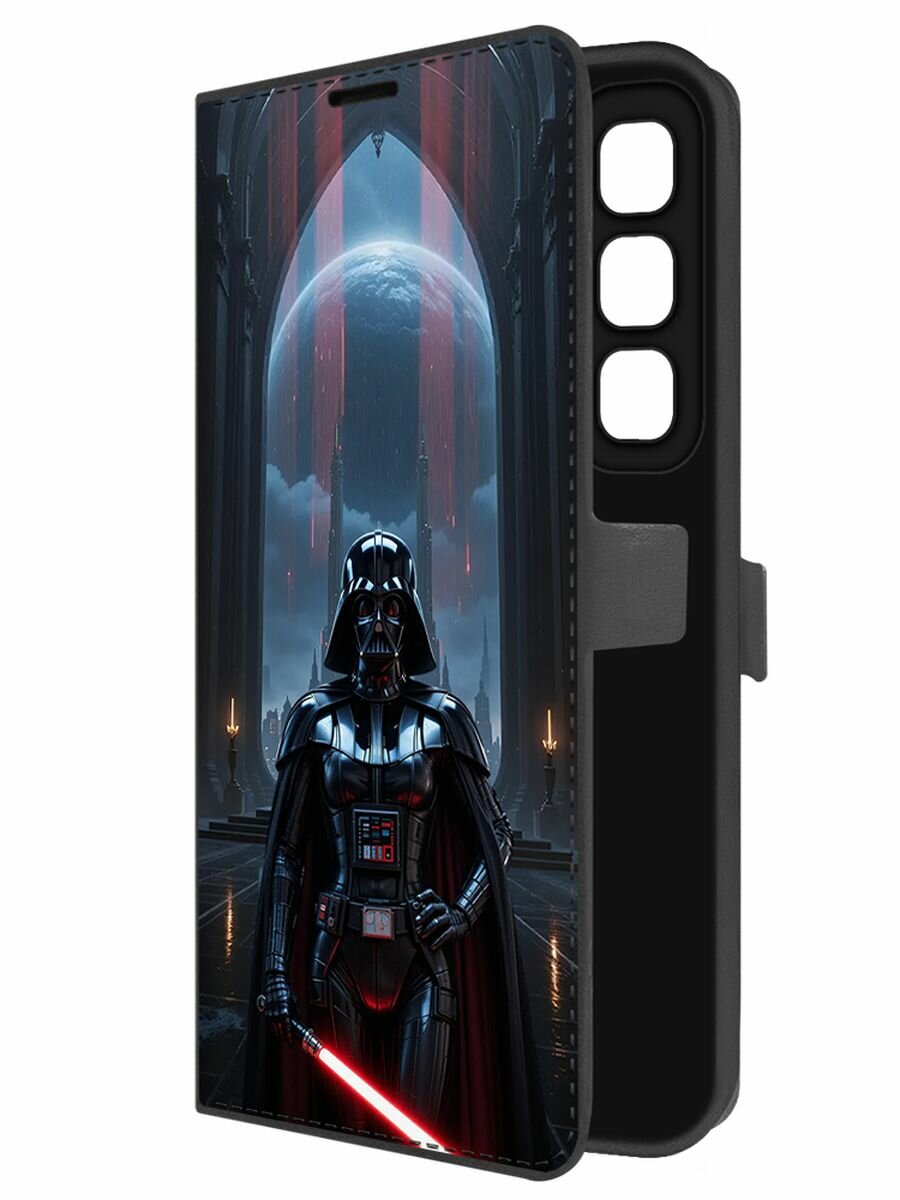 Чехол-книжка Krutoff Eco Book для INFINIX Hot 50 Pro Леди Вейдер (черный)