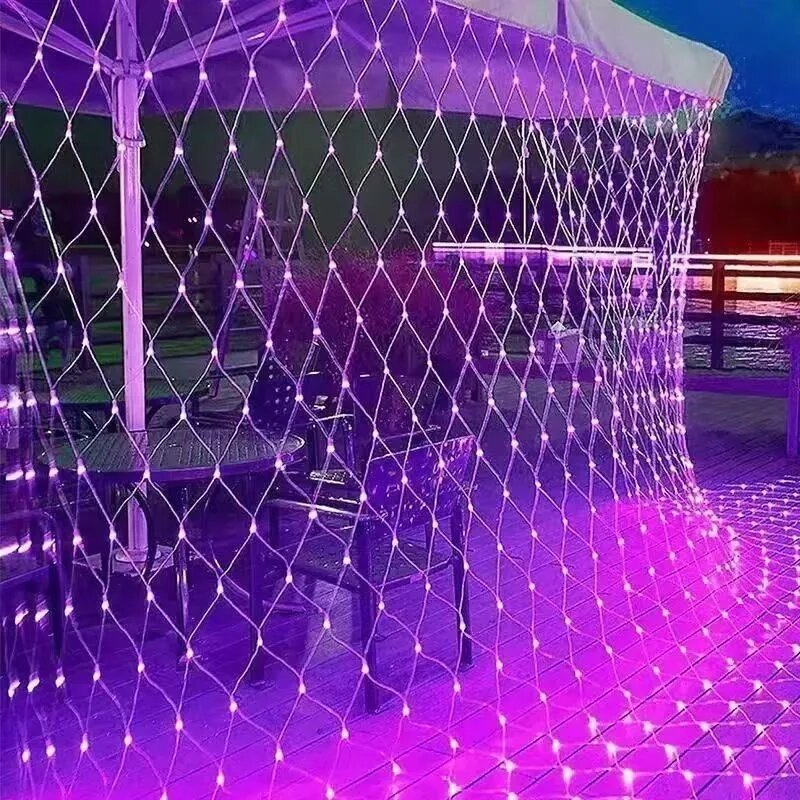 Электрогирлянда уличная Сетка Светодиодная, Люминесцентная (энергосберегающая), 3 м, питание Солнечная батарея, 1 шт