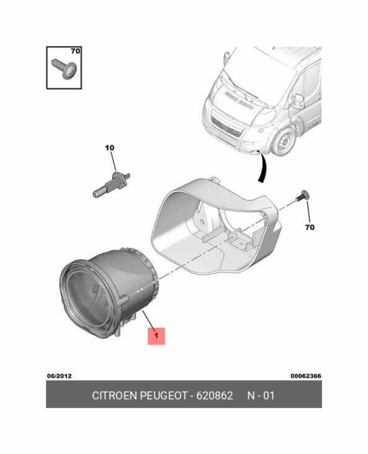 Противотуманная Фара Лев./Прав. citroen/Peugeot/Fiat Jumper/Boxer/Ducato 2006 =>(Citroen/Peugeot 620862)