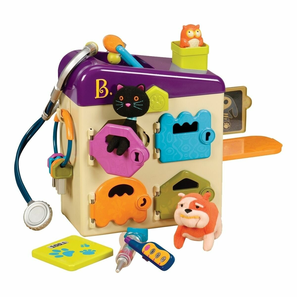 Набор игровой B.Toys (Battat) Ветеринарная клиника, с фиолетовой крышкой