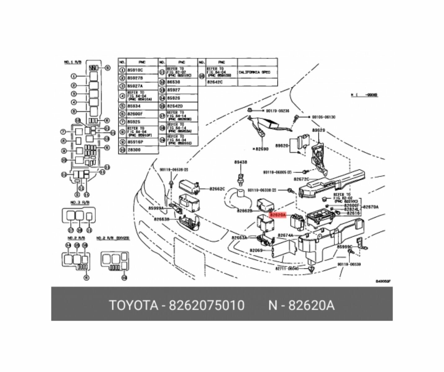 Блок Предохранителей 8262075010(Toyota 8262075010)