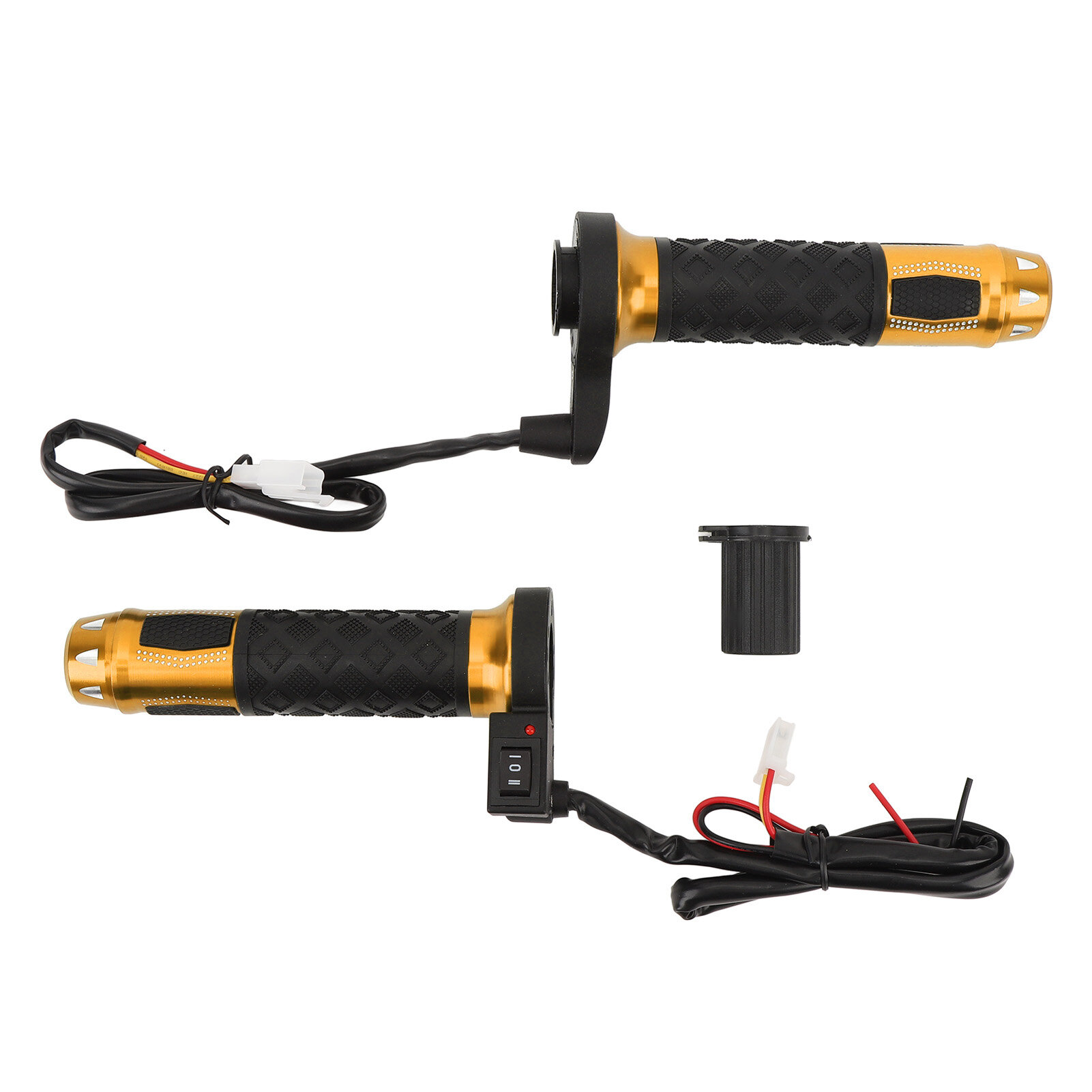 1 пара ручек руля для мотоцикла с подогревом 22 мм, 3 передачи, регулировка температуры, нескользящие ручки из алюминиевого сплава ABS 12 В, золотистые