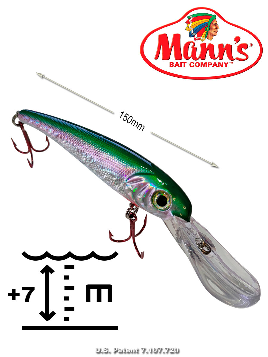 Воблеры MANNS STRETCH TEXTURED SERIES 25+ T25-70H GRN Mullet Holo