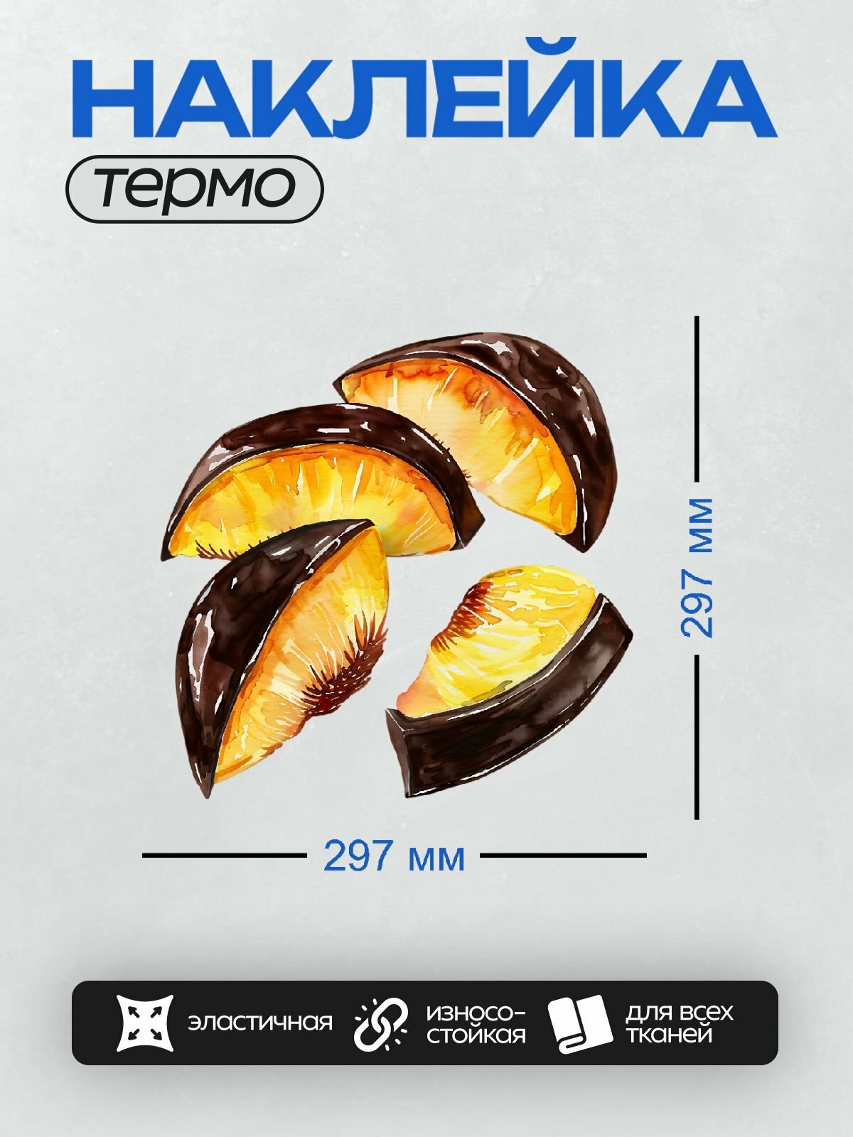 Термонаклейка PrintyFull на одежду DTF / Четыре дольки апельсина