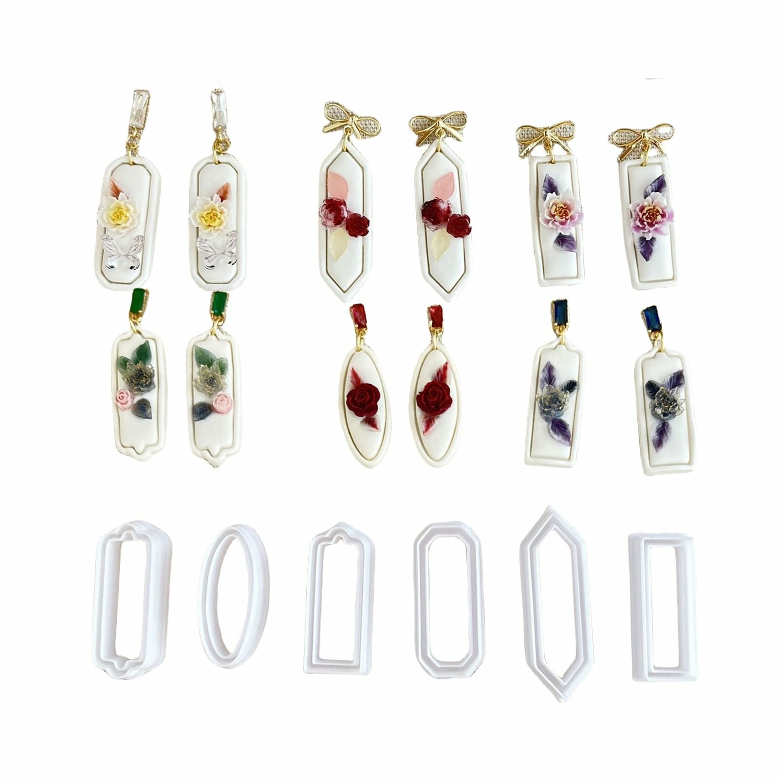 Глиной серьговый резак уникальный ювелирный инструмент Геометрические марки гибкие формы