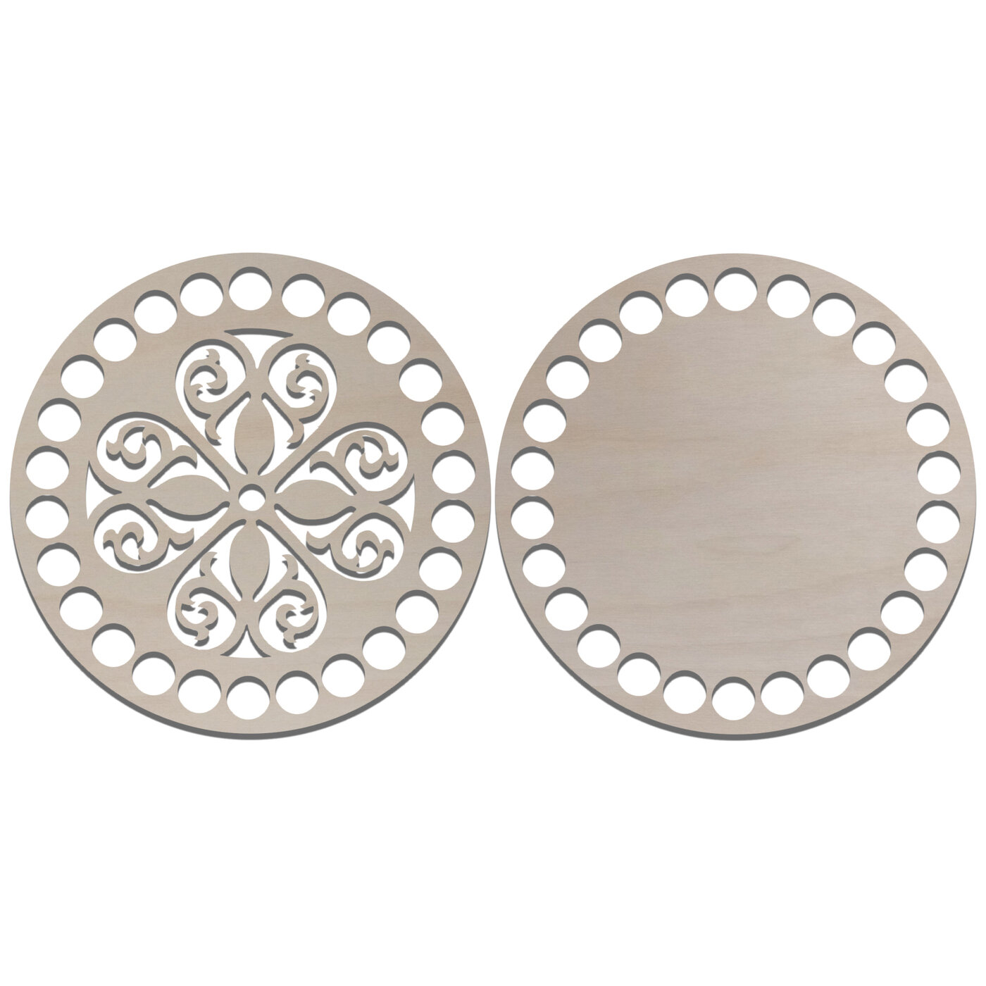 Комплект донышек для вязания Круг 10 см + Круг 10 см узор №4 (мегасупер)