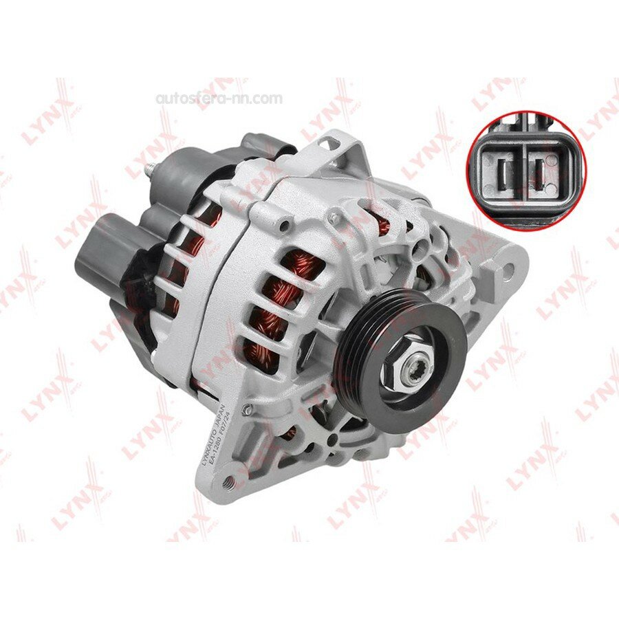 LYNXAUTO EA1280 генератор! 12V 90A со шкивом\ Hyundai Accent/Elantra/Getz 1.4-2.0i 00>