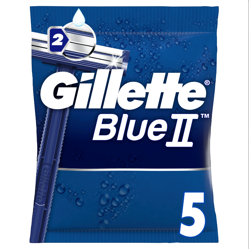 Станок бритвенный Gillette BlueII, 5 штук, увлажняющая полоска