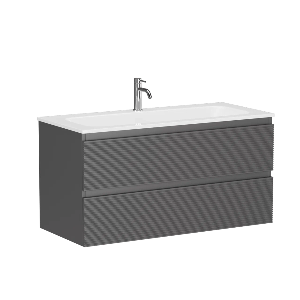 Тумба подвесная SANCOS Folk 995х445х500, c двумя ящиками оснащенными доводчиками, Grey soft, арт. FL100GS