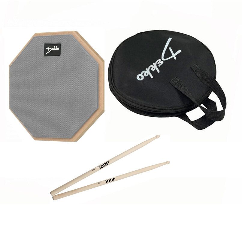 Односторонний тренировочный пэд Dekko PAD8 SUPER PACK серый с палочками 5А и чехлом