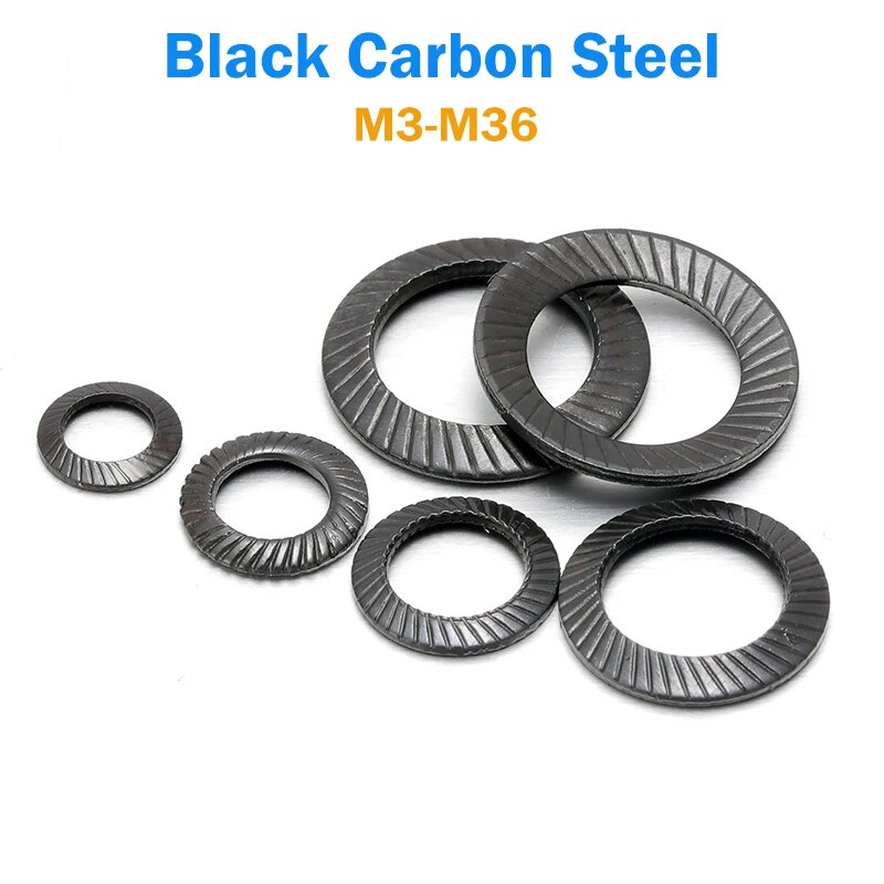 Черная углеродистая сталь зубчатые шайбы M3-M36 M5-20pcs