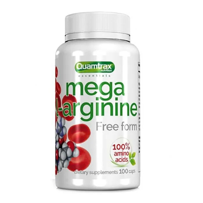 Аминокислота Quamtrax Mega L-Arginine 100 капсул