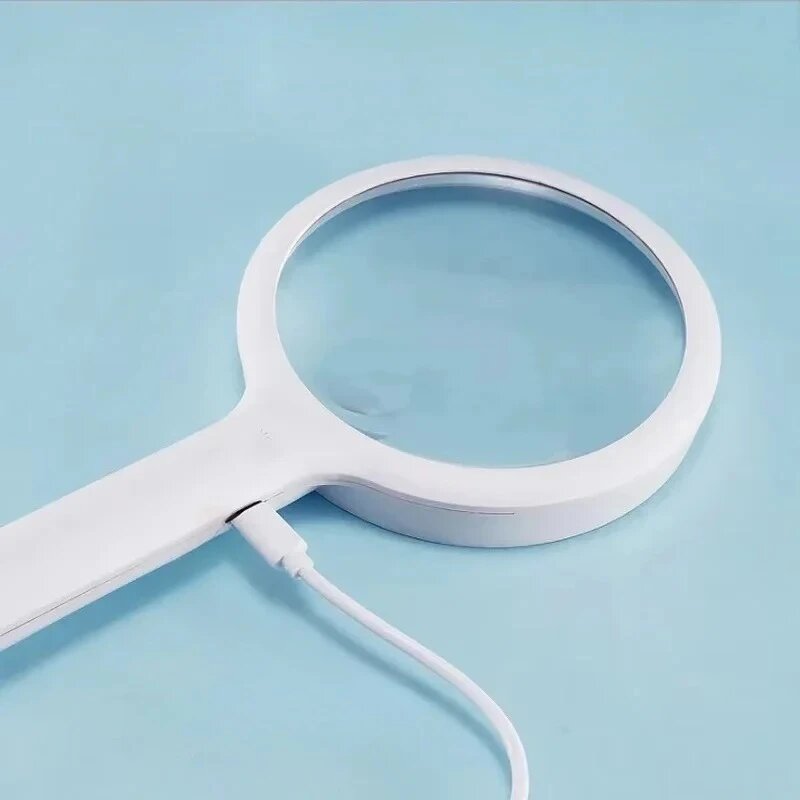 Ручная лупа 30X 60X, перезаряжаемая через USB лупа с 20 светодиодами, лупа с подсветкой для идентификации чтения
