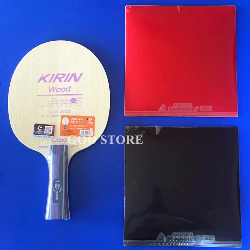 Лезвие для настольного тенниса LOKI KIRIN K1-T с 2 резинами KOKUTAKU BACKLIGHT, оригинальная ракетка для пинг-понга LOKI в сборе для начинающих