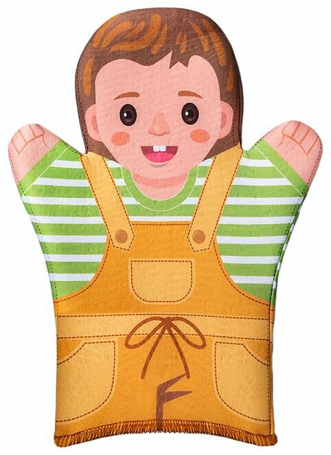 Кукла-рукавичка на руку "Сын Коля" для кукольного театра, мягкая игрушка-перчатка, перчаточная кукла бибабо, 24 см