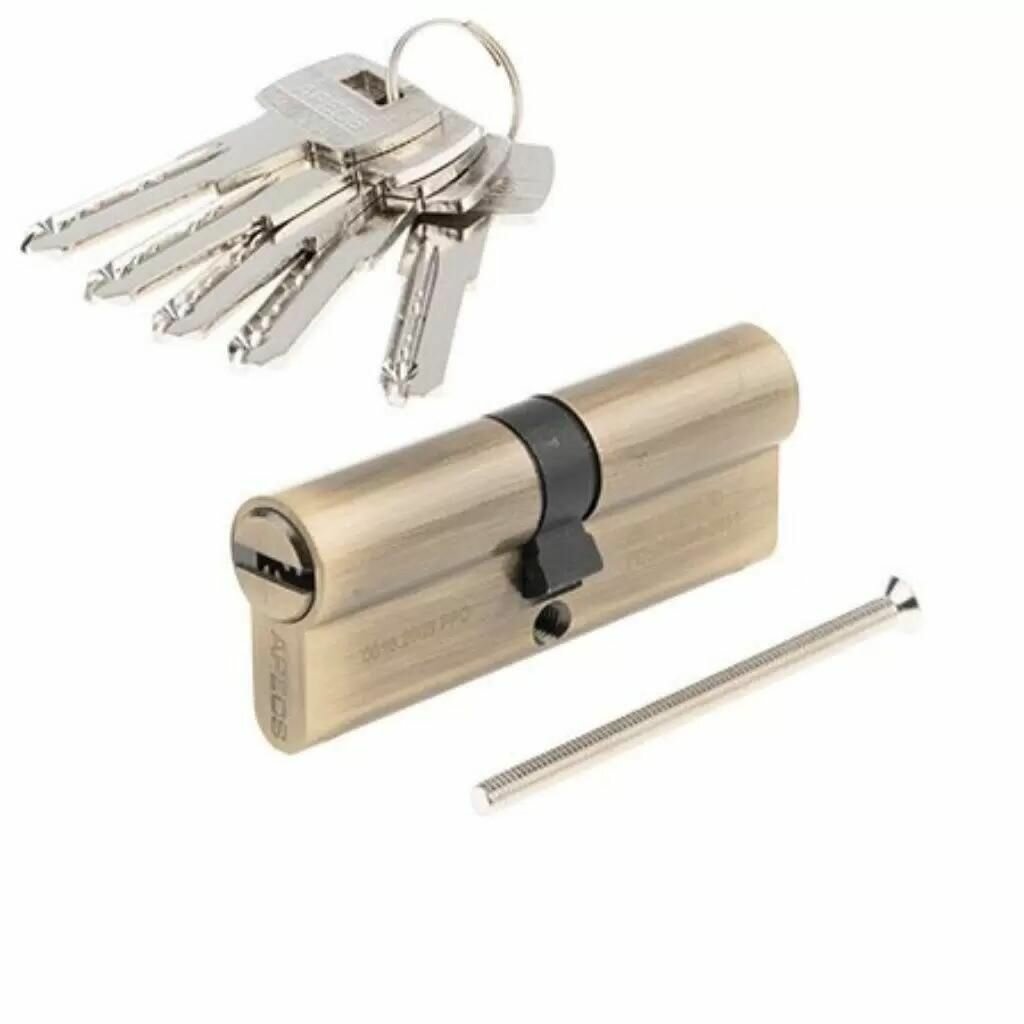 Личинка замка APECS для двери, длина 80 мм, бронза, 40/40 мм