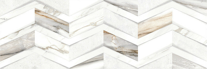 Керамическая плитка Delacora Delta Chevron WT15DLA55R настенная 24,6х74 см белый, коричневый, серый, Микс
