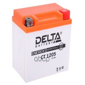 Батарея аккумуляторная DELTA battery мото agm 5а/ч 80а 12v обратная полярн. болтовые мото клеммы DEL