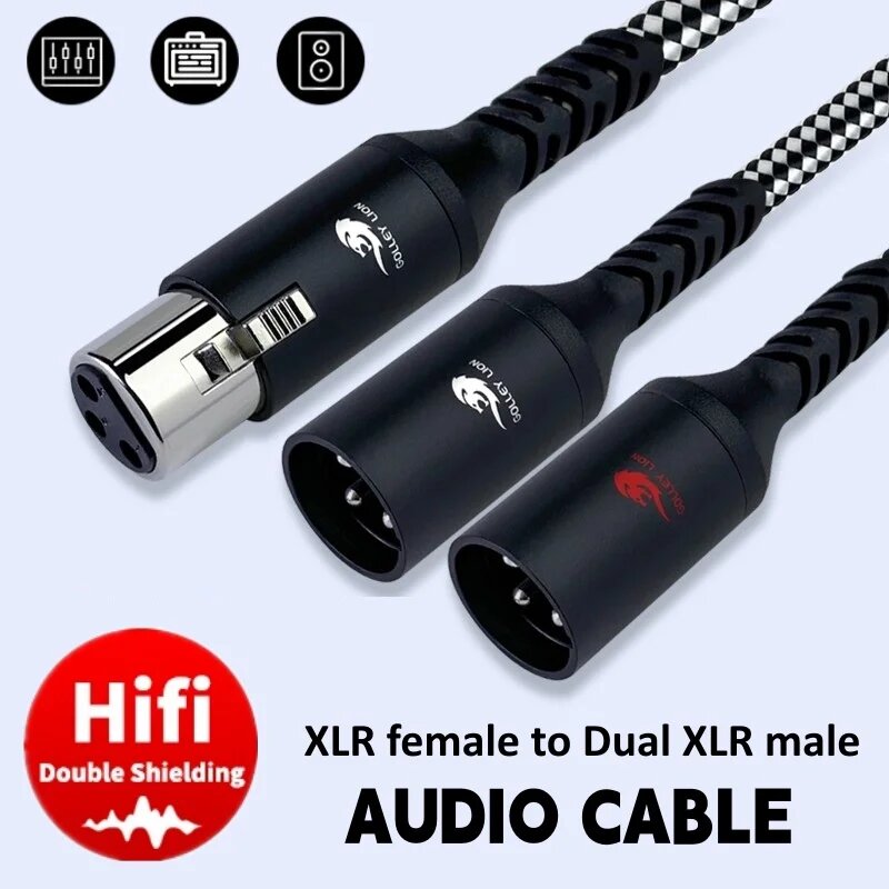 GOLLE YLION 3-контактный XLR разветвитель XLR f -2x XLR m, 0,75 м