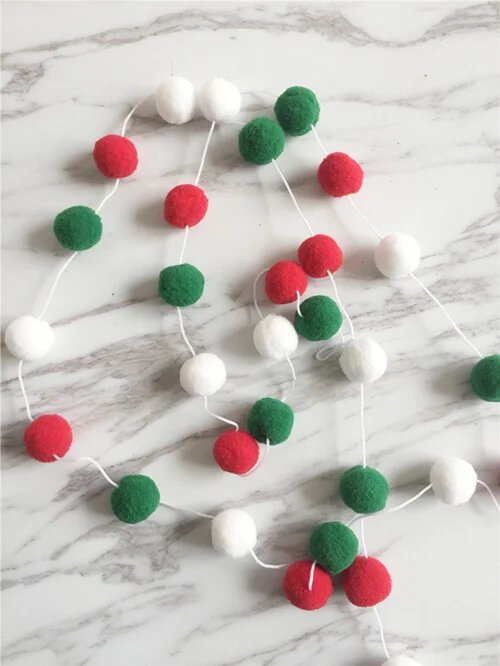 Шерстяные шарики для гирлянды EJOYIJU B
