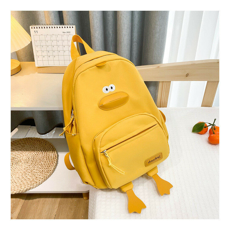 Рюкзак duck cartoon school для детей с дышащим нейлоновым материалом для повседневного использования, желтый