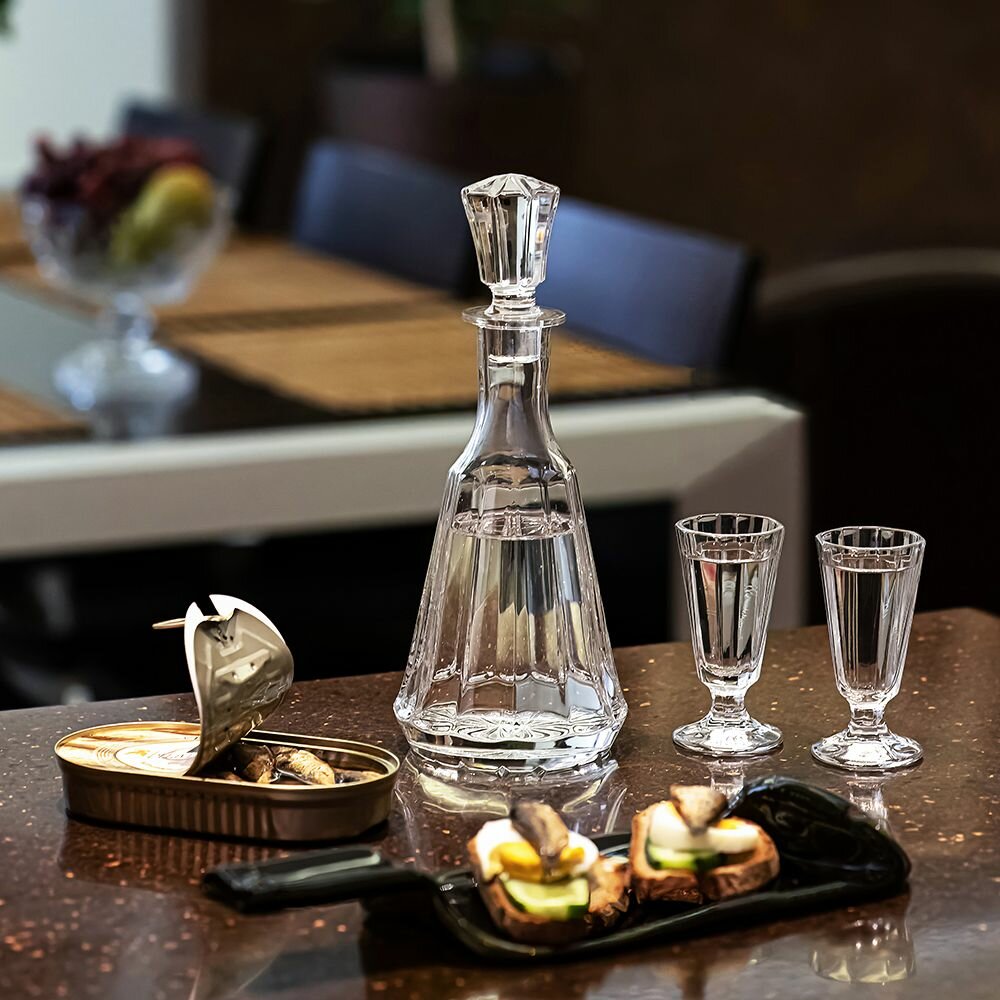 Хрустальный графин с пробкой для водки/коньяка/крепких алкогольных напитков - 0.4 литра, Неман 800/95а, 9751/0,4л