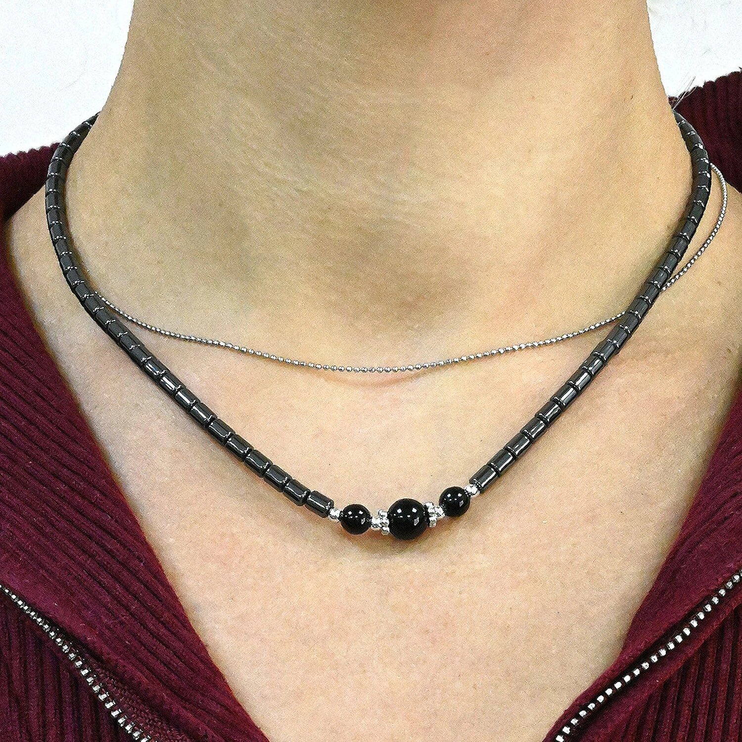 Бусы, гематит