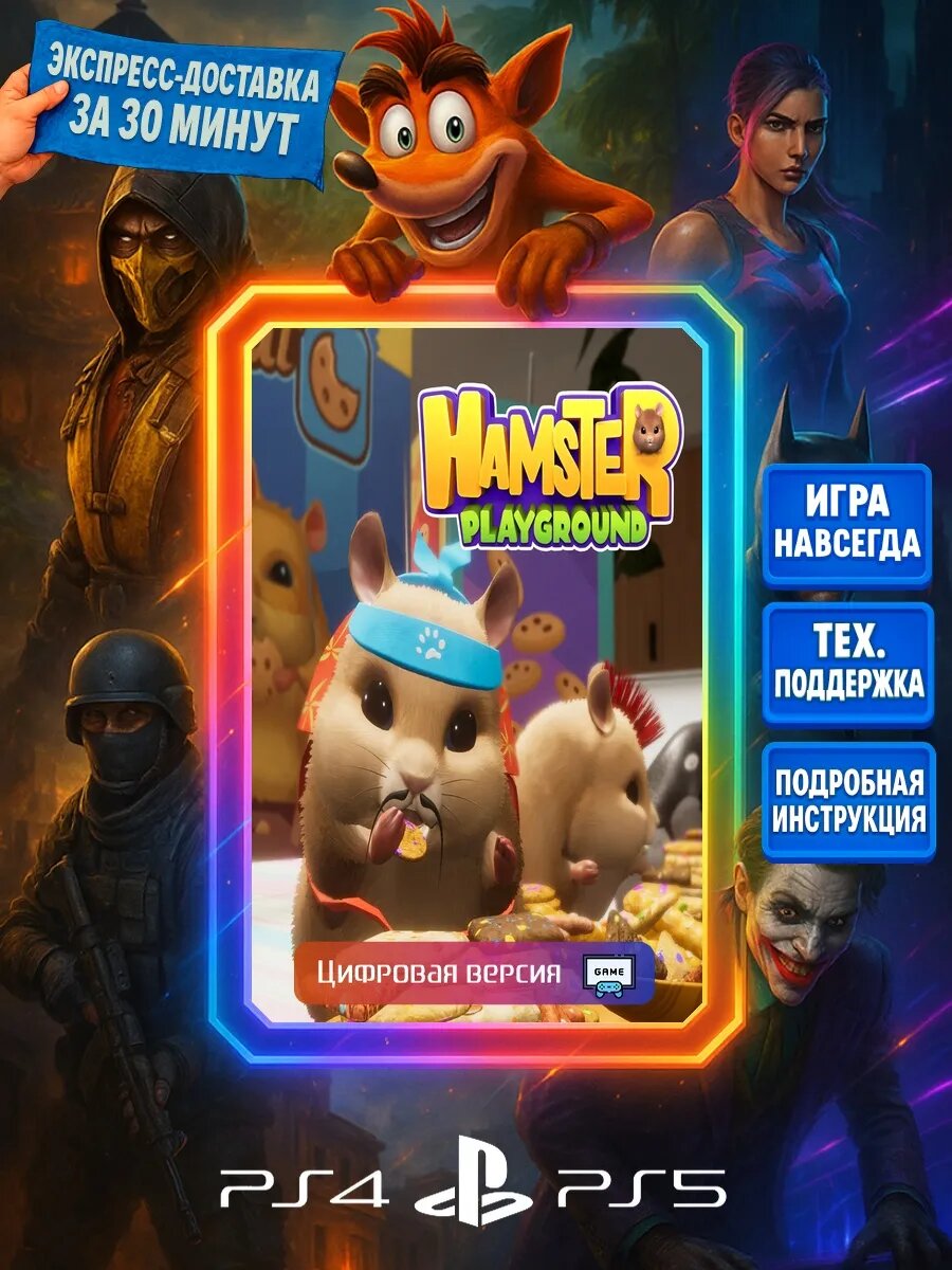 Hamster Playground - Eating Contest Game Mode PS4/PS5 | Моментальная доставка | английский язык | казуальные