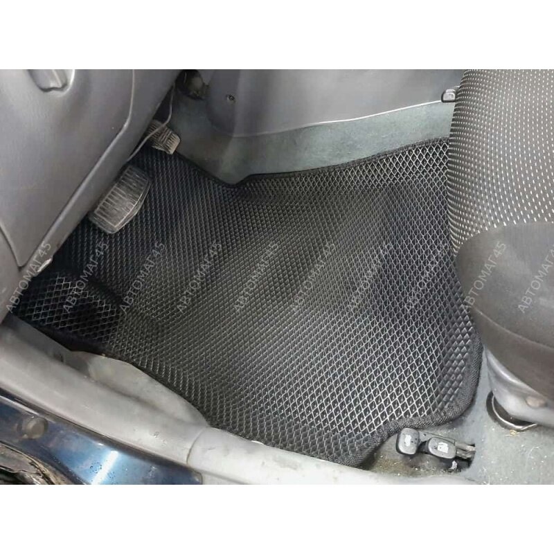 EVA ЭВА 3D коврики в салон Hyundai Accent II 1999-2012г черный рисунок ромб комплект 5шт CITY