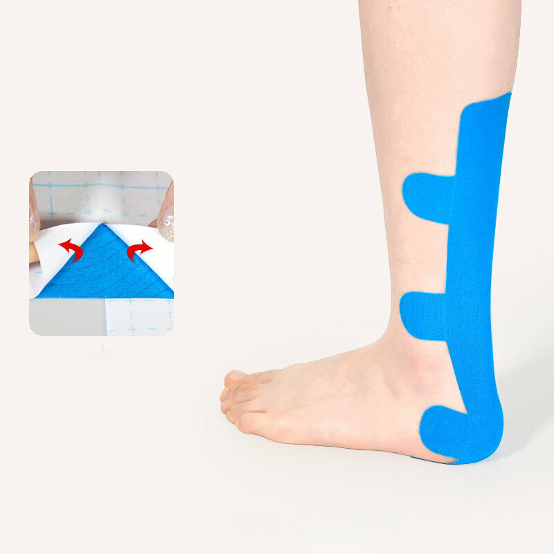10 шт. тейпов для ахиллова сухожилия, предварительно нарезанных для поддержки растяжений лодыжки, кинезиологическая лента для облегчения боли и восстановления после травм