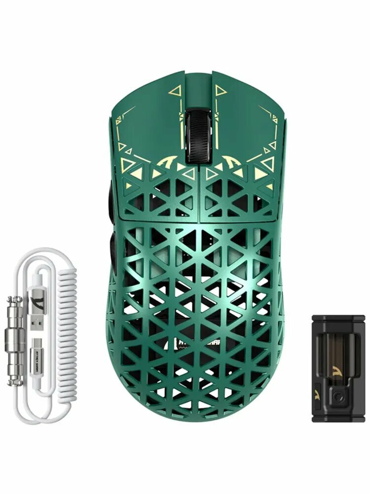 Беспроводная мышь ATTACK SHARK R5Ultra из углеродного волокна, трехрежимный Bluetooth 8K (зеленый)