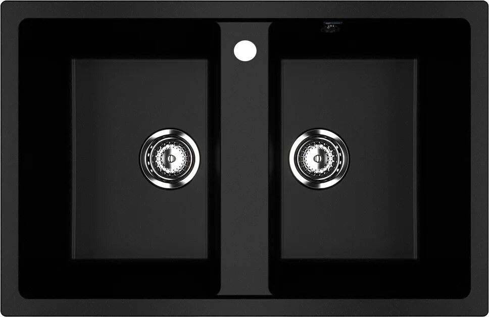 Мойка кухонная Ulgran U-608 -344 мраморная, 77x50, прямоугольная, мойка для кухни, черная, матовая