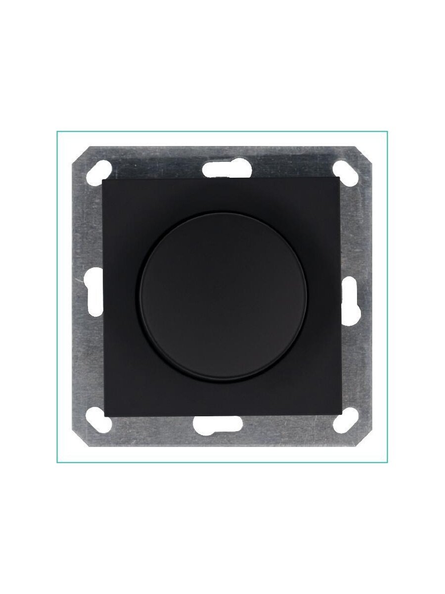 Светорегулятор поворотно-нажимной (диммер) LED 30-400Вт 1gang 2way механизм черн. матов. soft touch Jasmart G4012PB