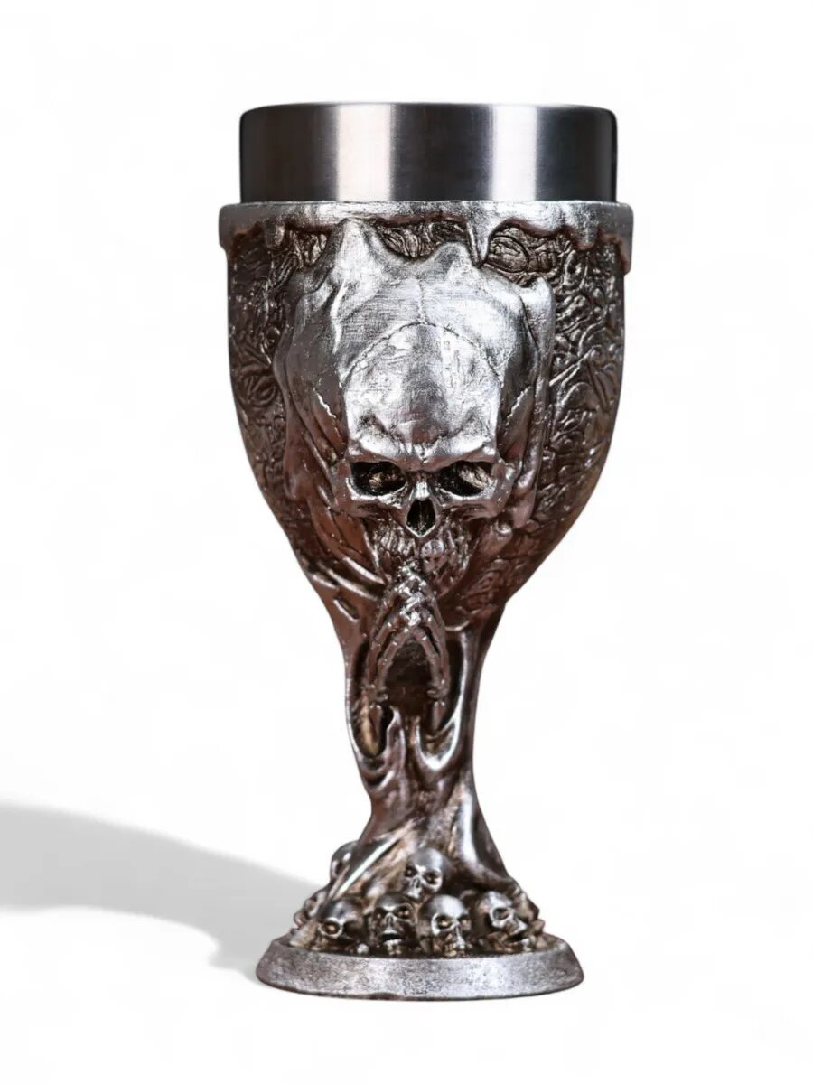 Бокал Китобой "Череп", металл/полистоун, двойные стенки, 200 мл