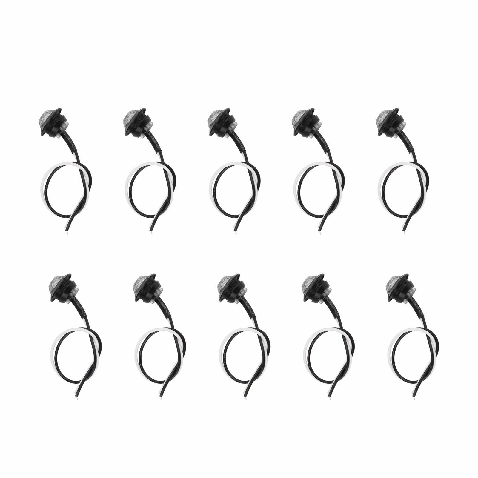 10 шт. круглые габаритные фонари IP68, 3 светодиода, для грузовиков, авто, автодомов, белые