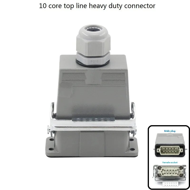 Разъем WZAZDQ HDC-HA-010 10-контактный водонепроницаемый 10 core top line