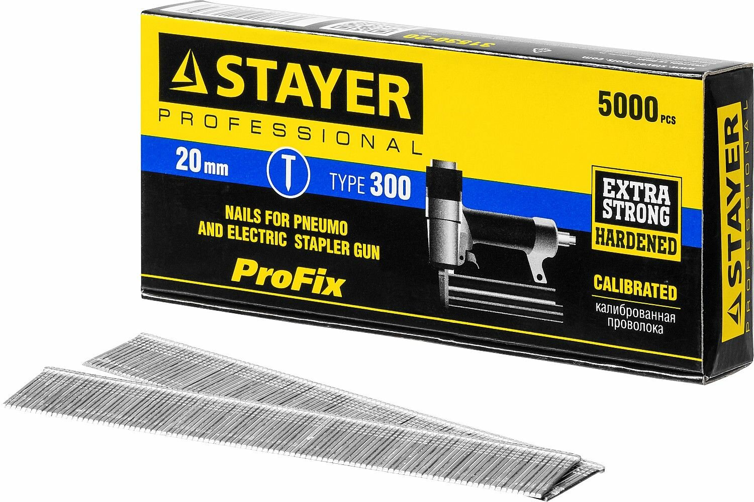 Гвозди STAYER 18GA (47/300/F), 20 мм, 5000 шт, нейлерные, профессиональные 31530-20