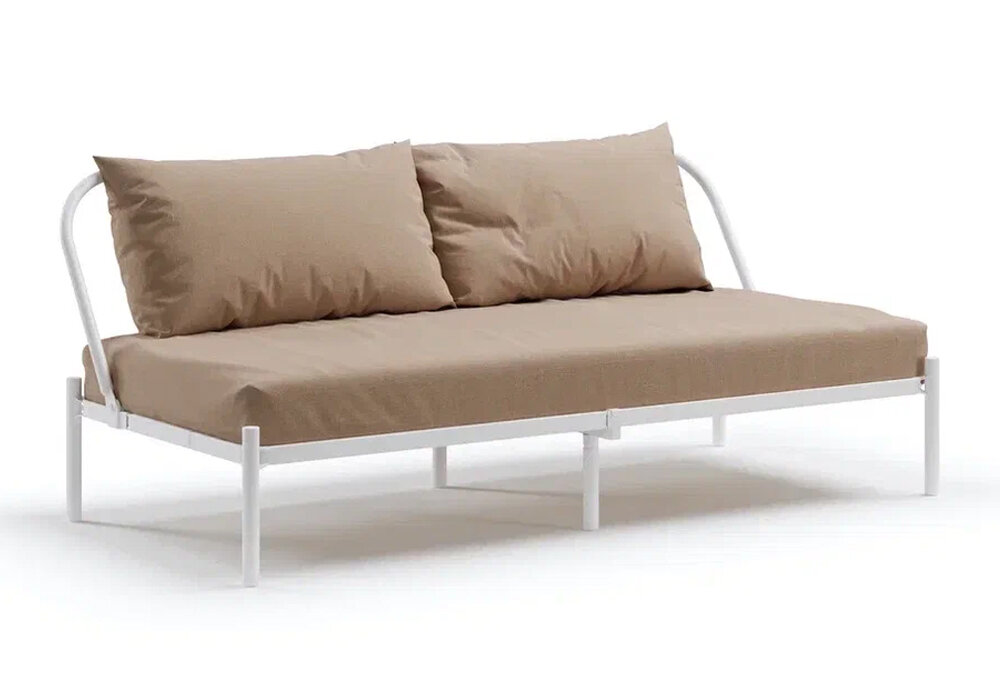 Кровать металлическая односпальная Нонтон Морфей, 90x200 см, ламели, белая