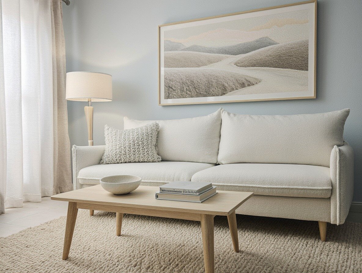 Диван "Спенсер" ДиванРус, еврокнижка, пантограф букле, белый, 215*100 см