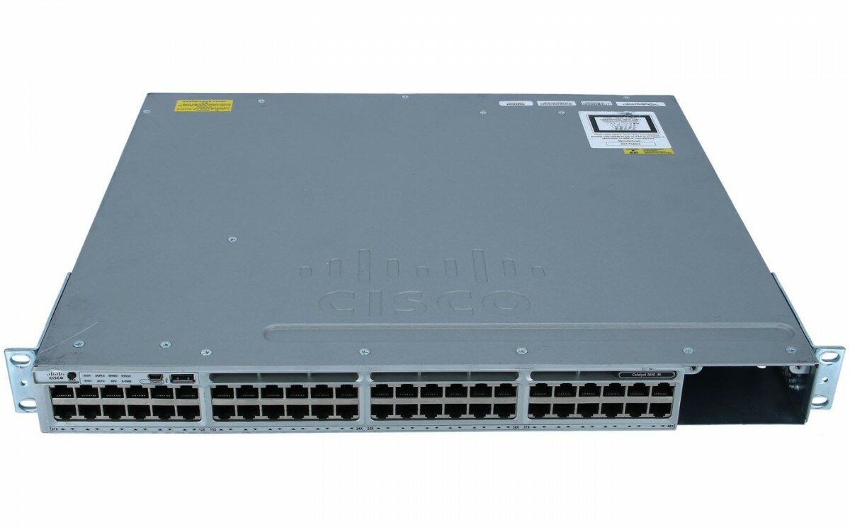 Коммутатор CISCO WS-C3850-48F-S 48х10/100/1000Мбит/с PoE+ SFP