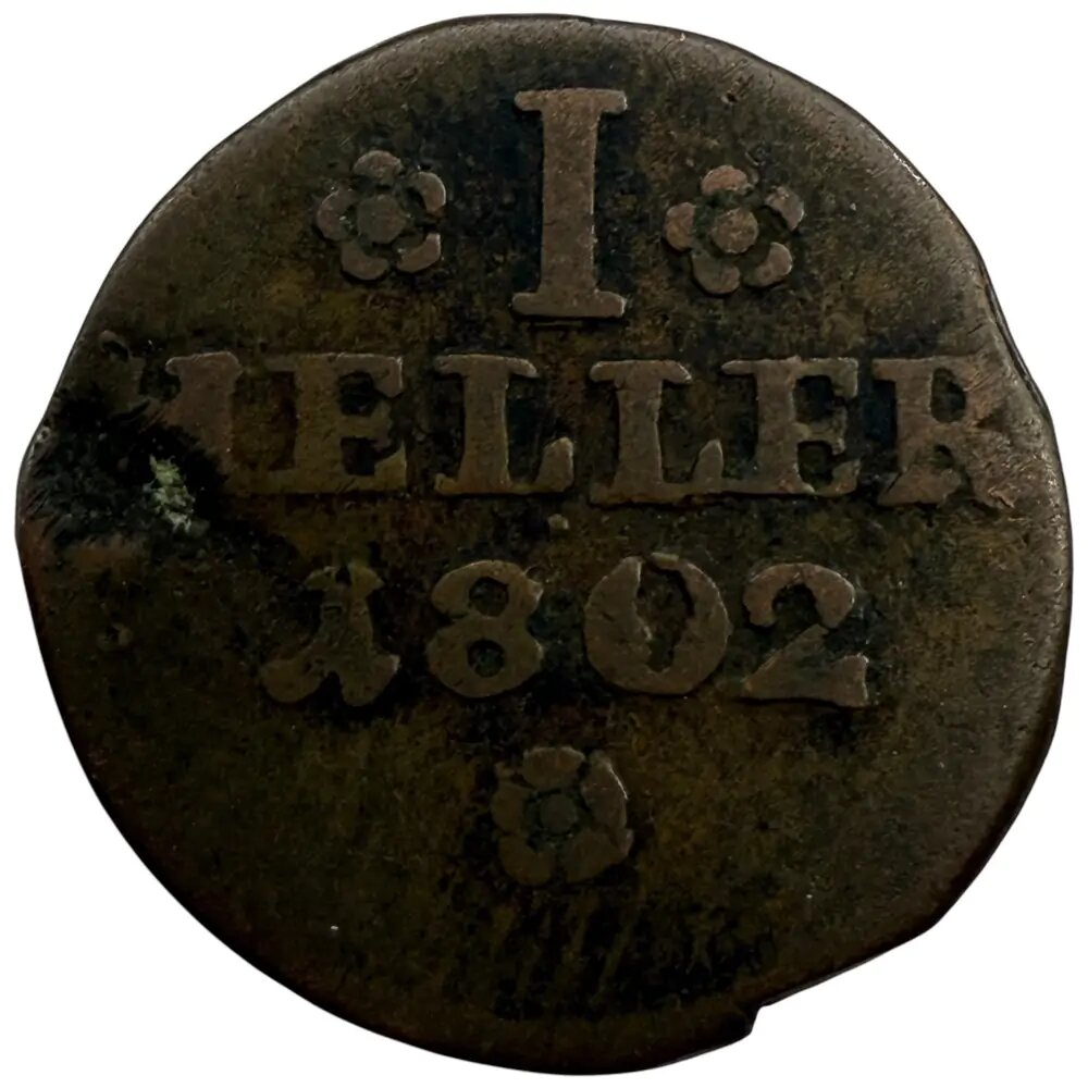 Германия, Липпе 1 геллер 1802 г.