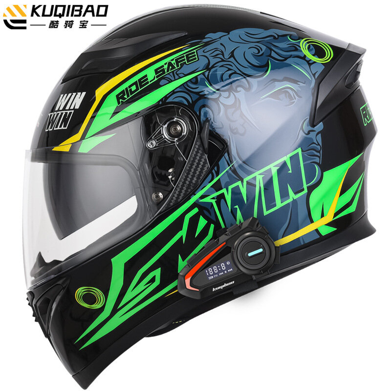 Шлем мотоциклетный David Green, Bluetooth K20, L, серый
