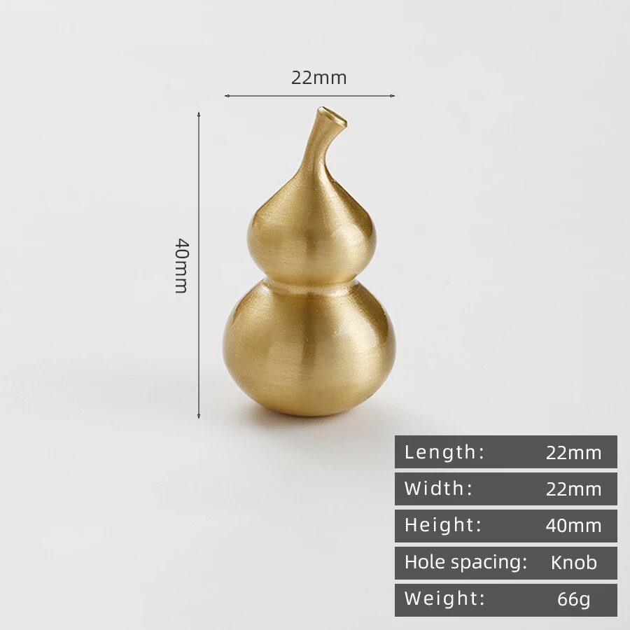 Ручки для корпусной мебели YM Gold Gourd — твердые латунные ручки для ящиков кухонного комода, художественная и прочная фурнитура для шкафа