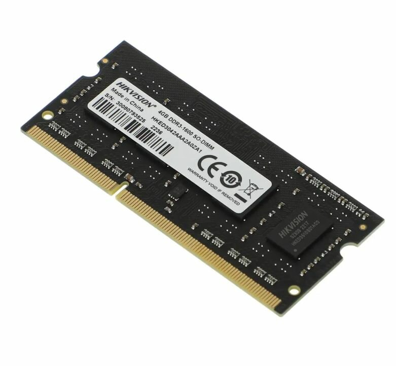 Оперативная память Hikvision HKED3042AAA2A0ZA1/4G (HKED3042AAA2A0ZA1/4G) SO-DIMM DDR3L 4 ГБ - DDR3L, 4 ГБx1шт, 1600 МГц