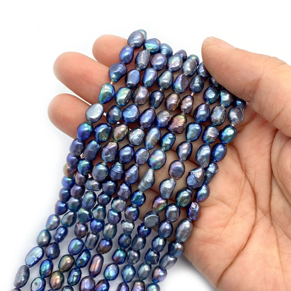 Натуральный пресноводный жемчуг 7-8 мм для ювелирных изделий черный