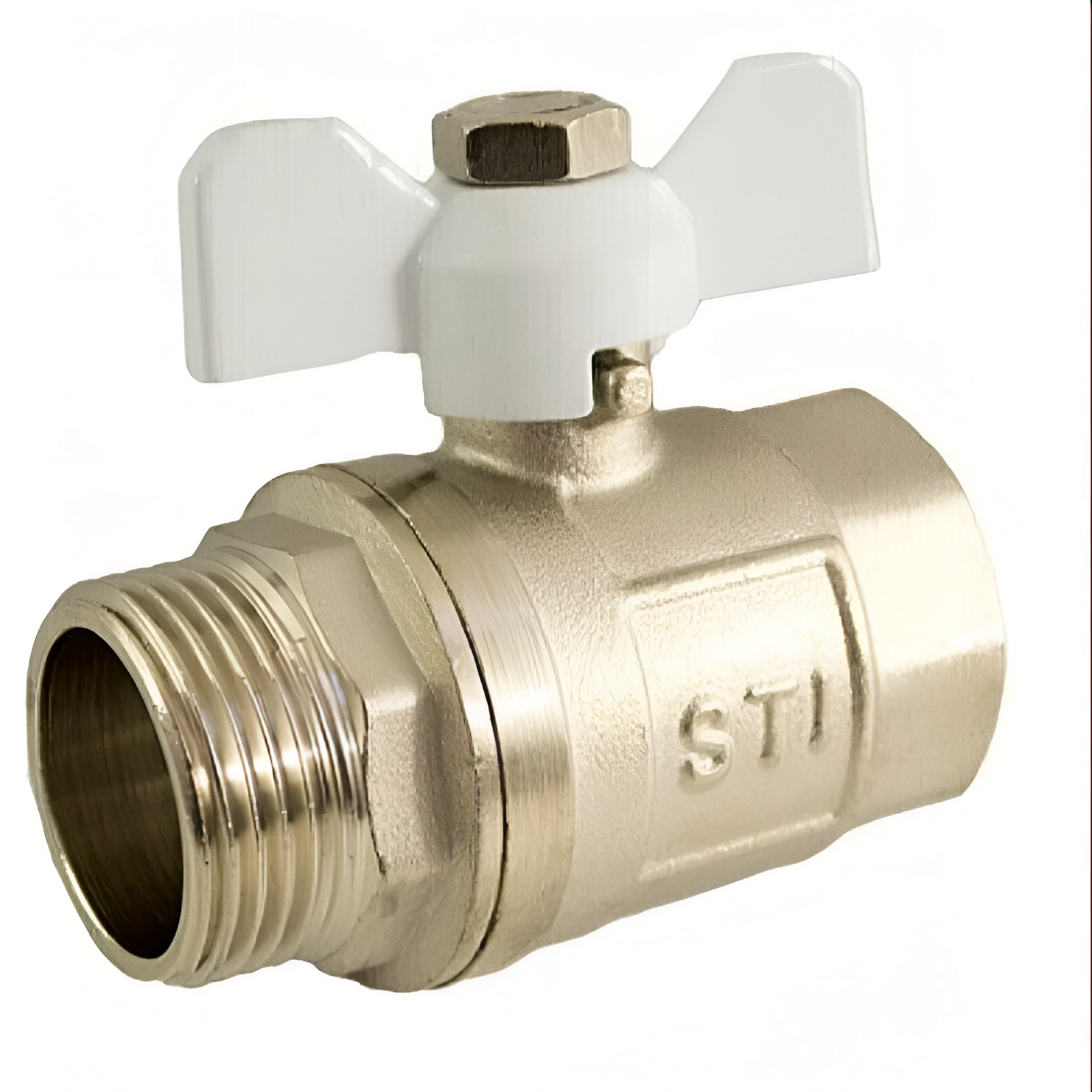 Шаровой кран STI "Бабочка", латунь, Ду 20, 3/4", полированный