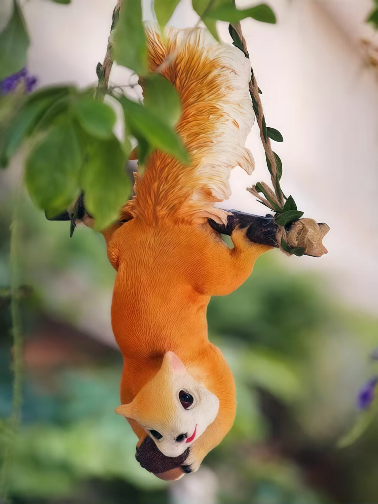 Фигурка садовая "Мать и ребенок-белки", полиэфирная смола, светло-коричневая