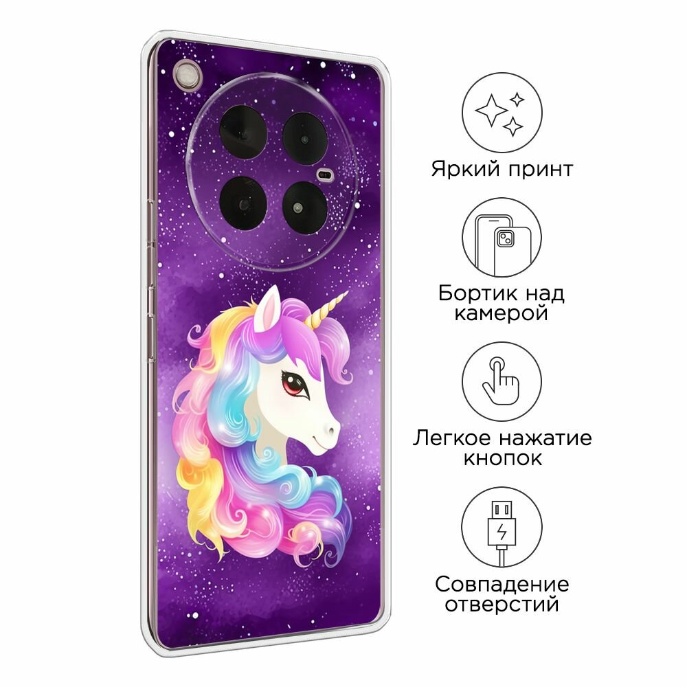 Чехол на Infinix Zero 40 4G / Инфиникс Зеро 40 4G с принтом "Кудрявый единорог" — фото 1