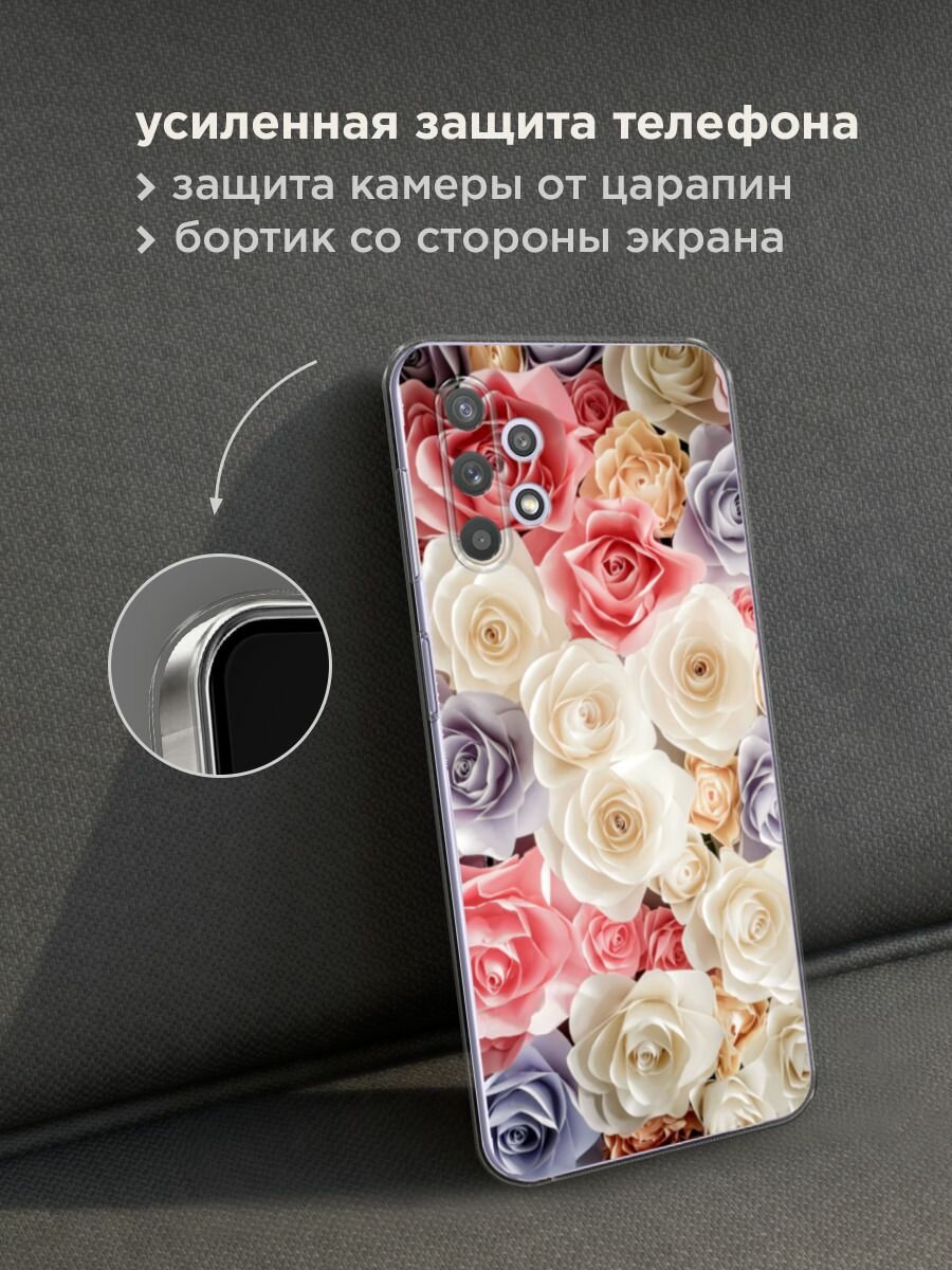 Чехол на Samsung Galaxy A32 / Самсунг Галакси А32 с принтом "Пастельные розы" — фото 1